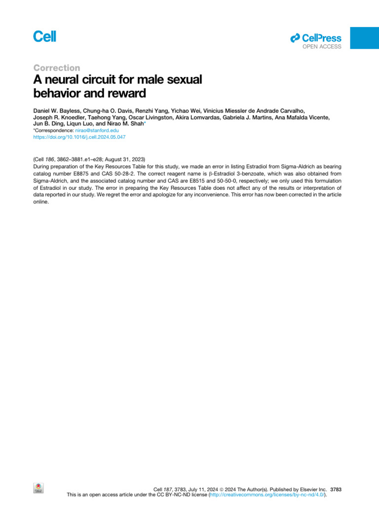 A Neural Circuit For Male Sexual Behavior and Rewa | PDF