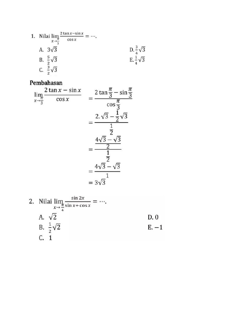 Limit Fungsi Trigonometri | PDF