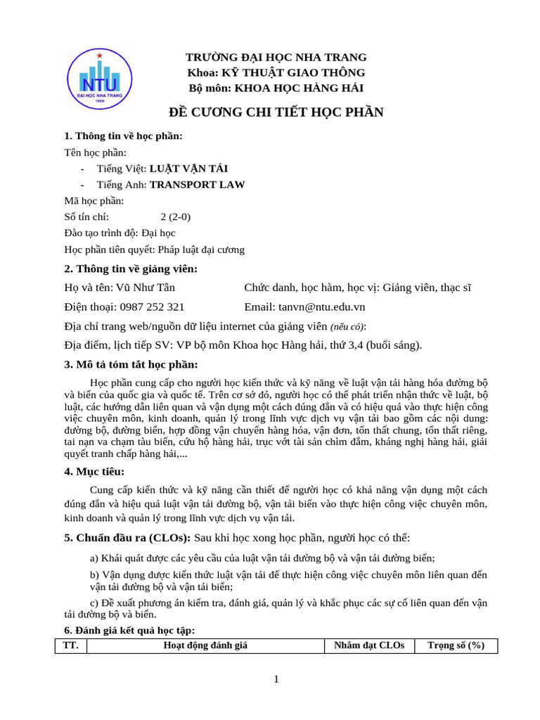 65khhh - DCCTHP Luat Van Tai | PDF