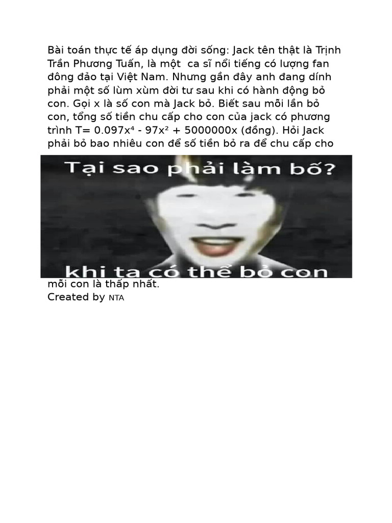 Bài Toán Thực Tế Jack Bocon | PDF