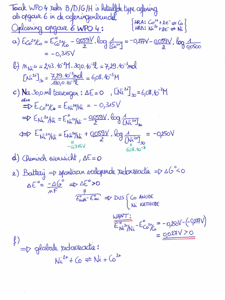 Oplossingsmethode Taak Wpo 4 Reeks BDGH | PDF