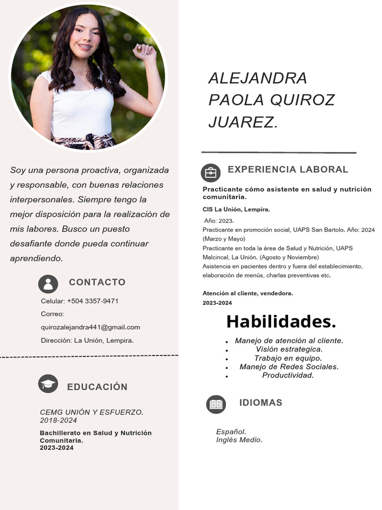 Currículum Vitae, Alejandra Quiroz PDF | PDF