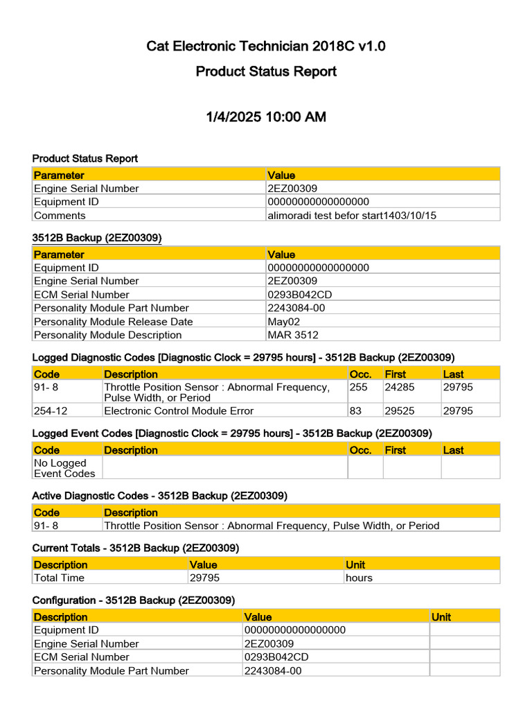 2ez00309 PSRPT 2025-01-04 10.00.01 | PDF | Engines | Throttle