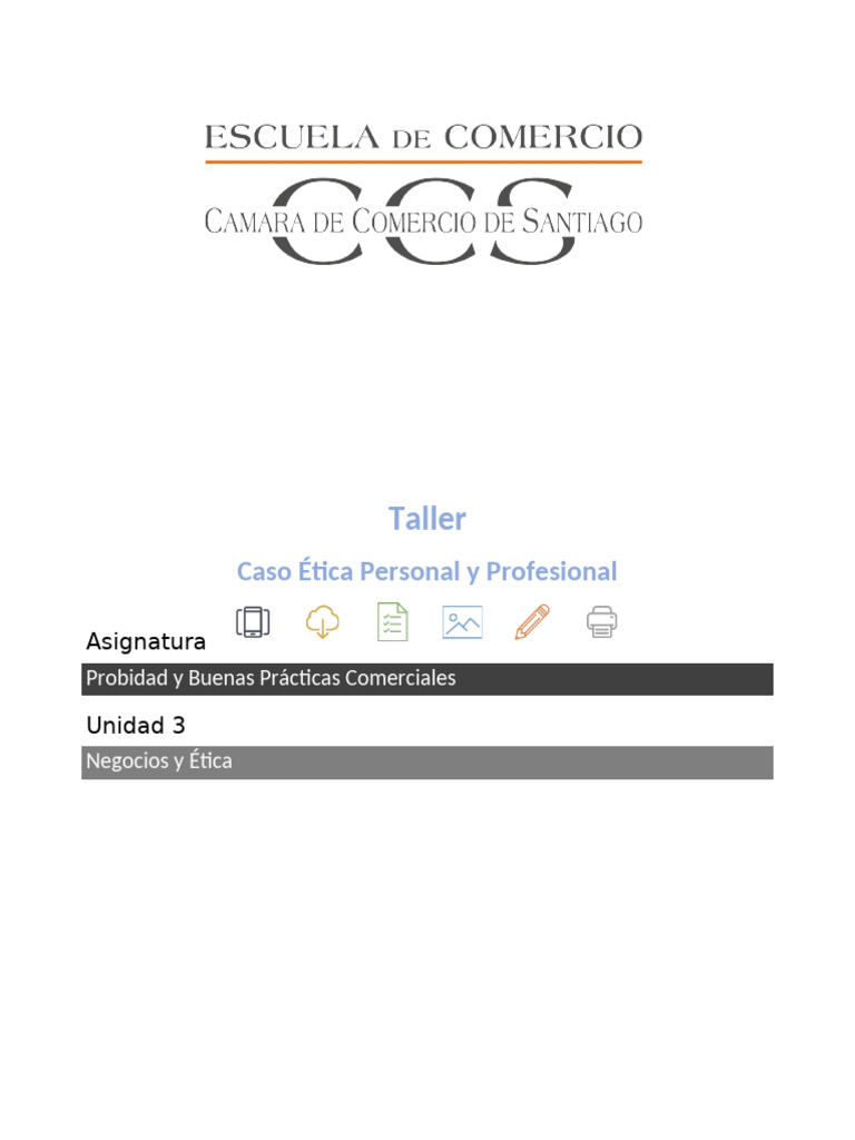 Probidad - Buenas Prácticas - Comerciales - U3 - Taller - s7 | PDF | Business | Contaminación