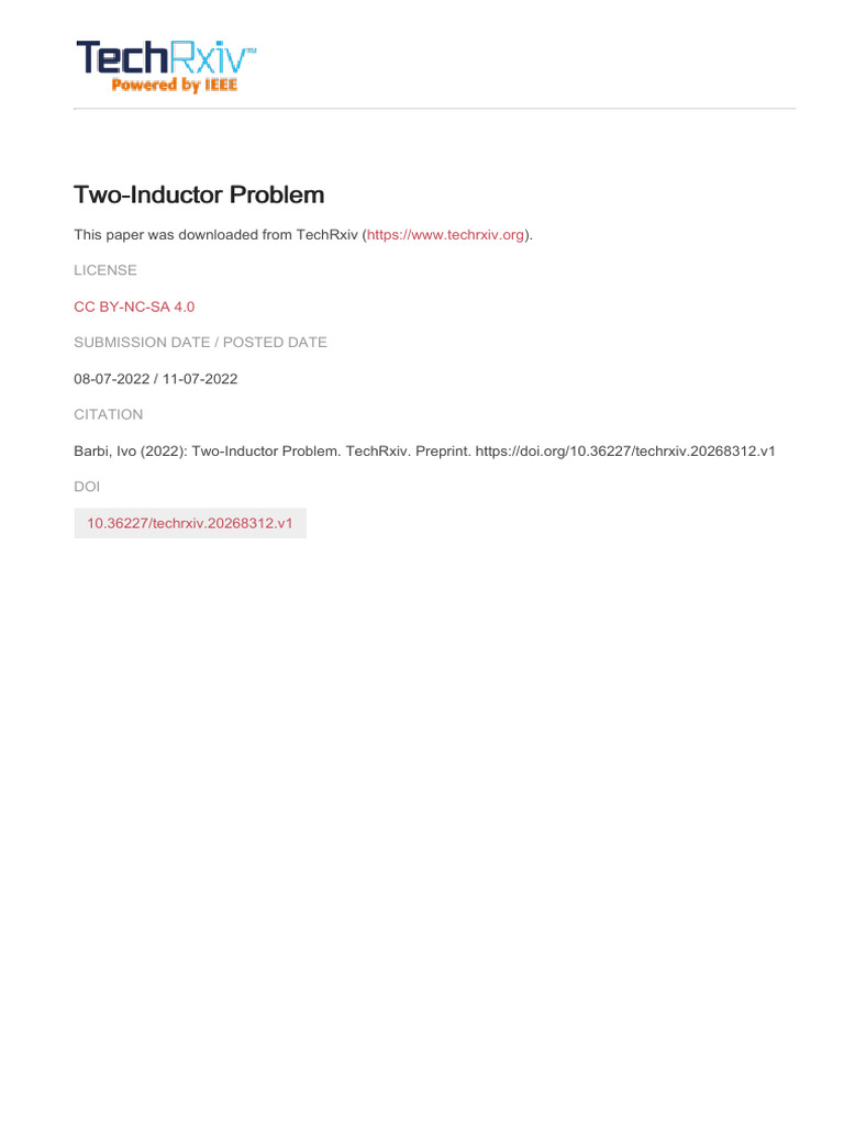 87-Two Inductor Problem Arxiv | PDF | Inductance | Inductor