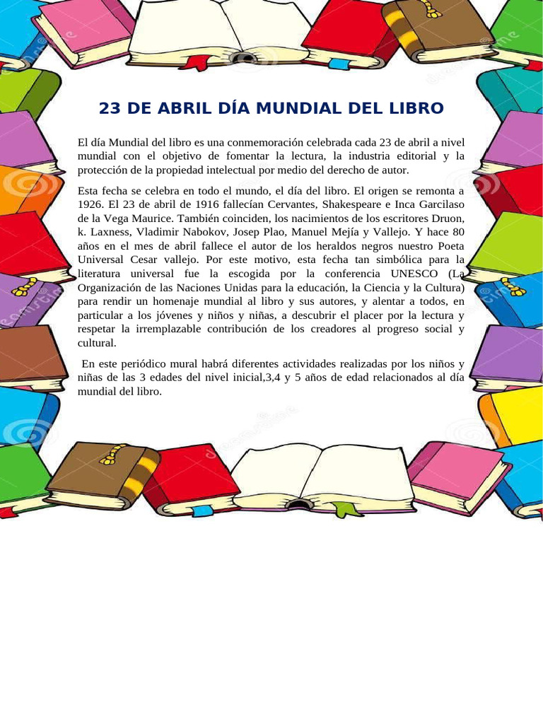 23 de abril día mundial del libro | PDF