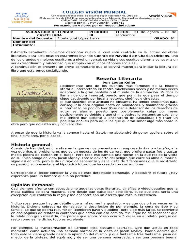 Análisis de "Cuento de Navidad" de Dickens | PDF | Charles Dickens | Un ...