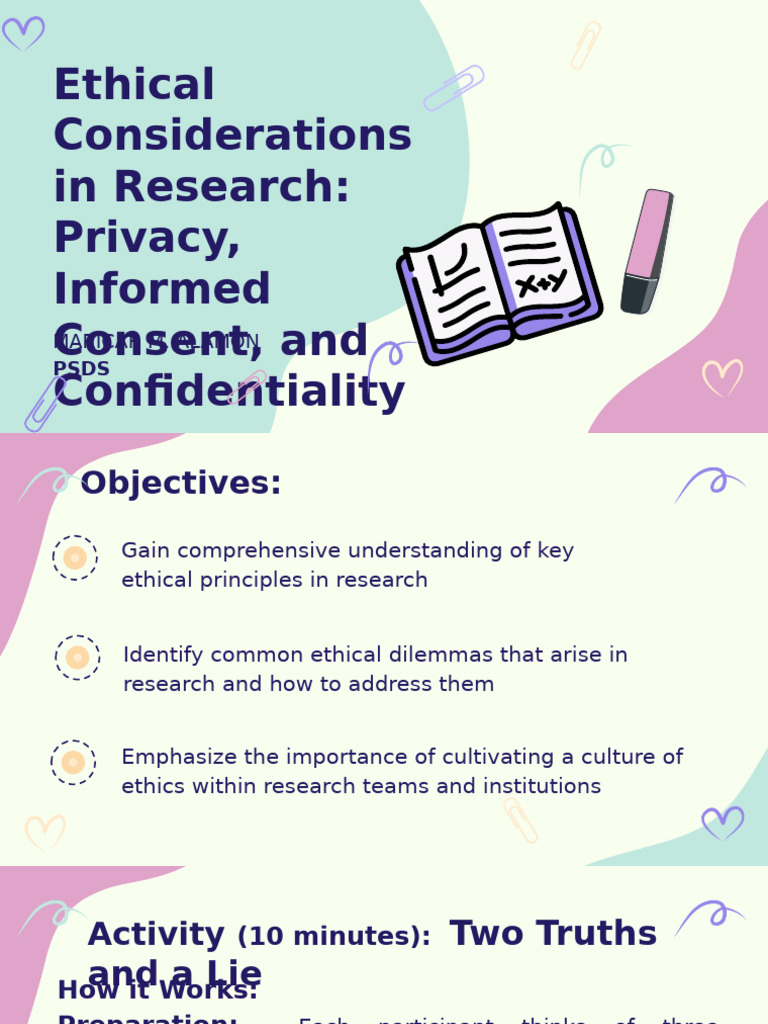 Ethical Considerations in Research (4) | PDF | Consent | Informed Consent