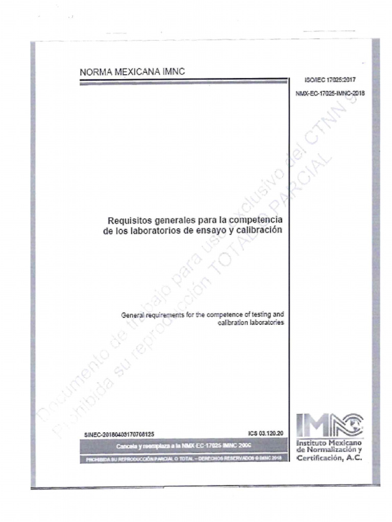 NMX 17025 2017 | PDF