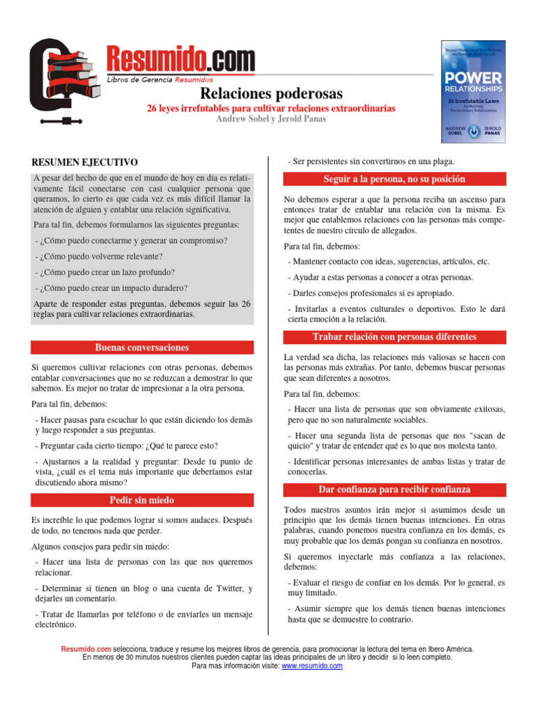 «Andrew Sobel - Relaciones Poderosas - Resumido.com | PDF | Derechos de ...