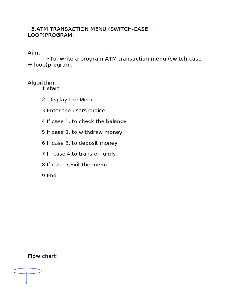 Atm Transaction Menu | PDF