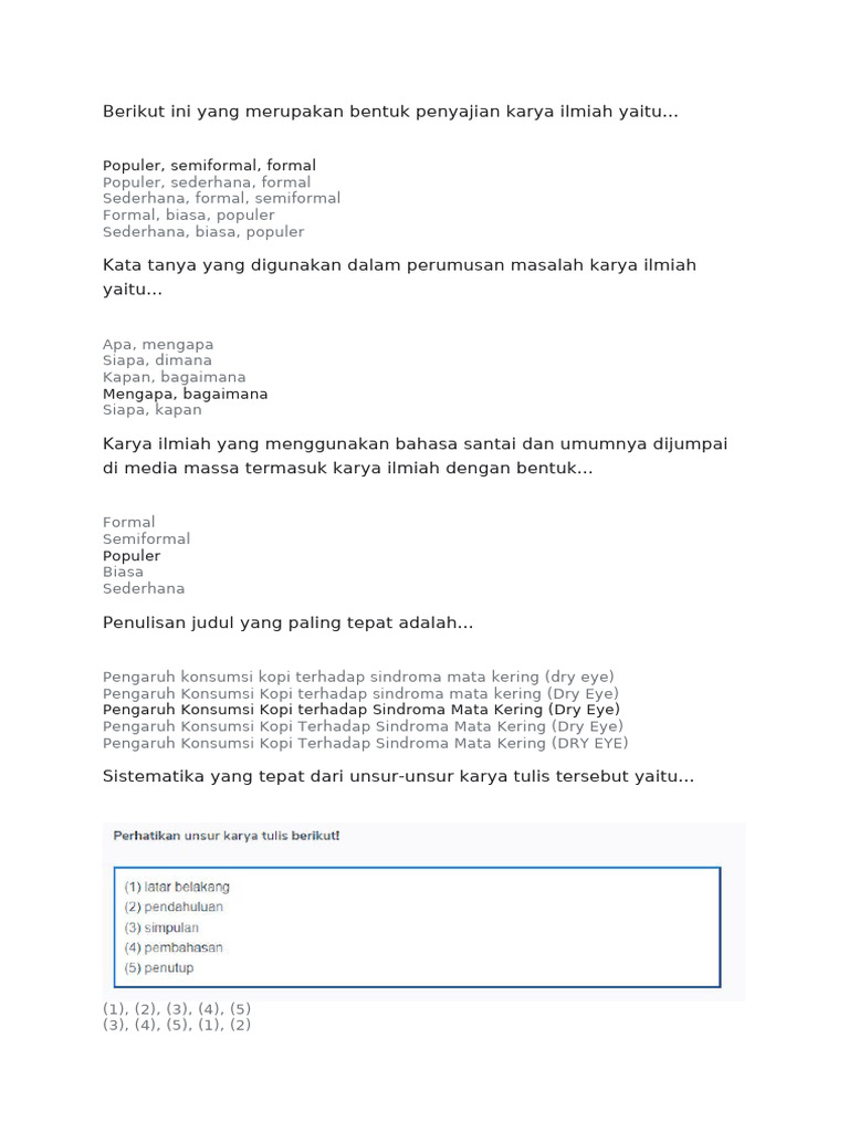 Berikut Ini Yang Merupakan Bentuk Penyajian Karya Ilmiah Yaitu | PDF