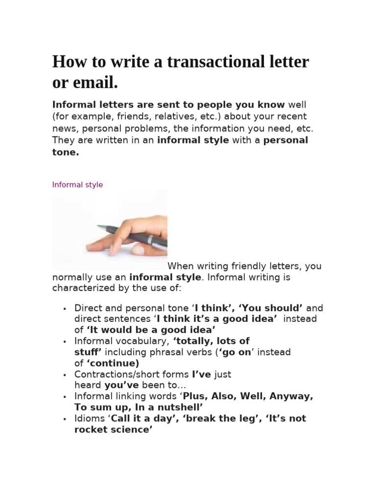 How To Write A Transactional Letter or Email | PDF | Linguistics | Grammar