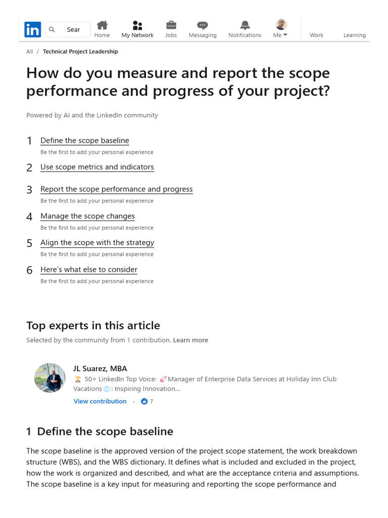 How do you measure and report the scope performance and progress of ...