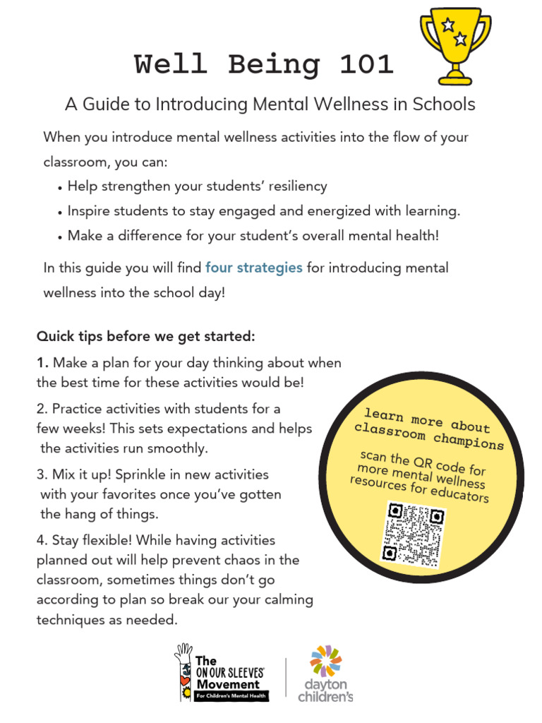 Classroom Mental Wellness Strategies | PDF | Cognitive Science ...