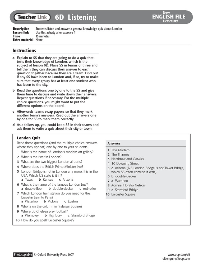 Nef 00 Aw Teacher Link 6D | PDF | London