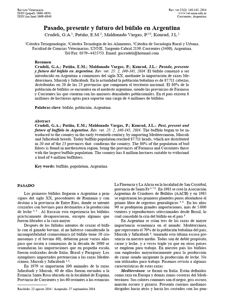 Historia y cría del búfalo en Argentina | PDF | Medicina Veterinaria ...