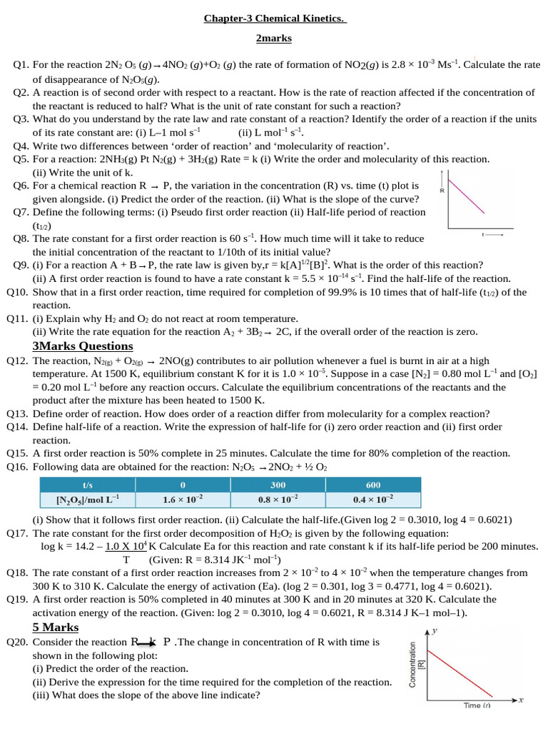 Practice Test - 3 | PDF | Reaction Rate | Reaction Rate Constant