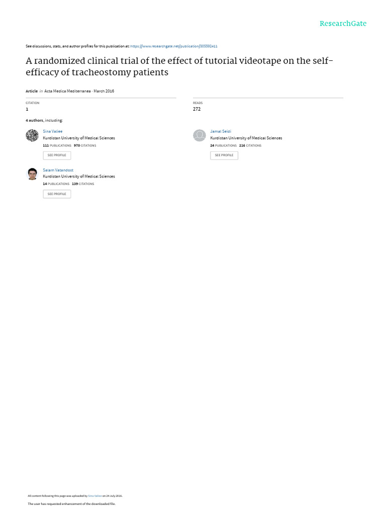 A Randomized Clinical Trial of The Effect of Tutorial Videotape On The ...
