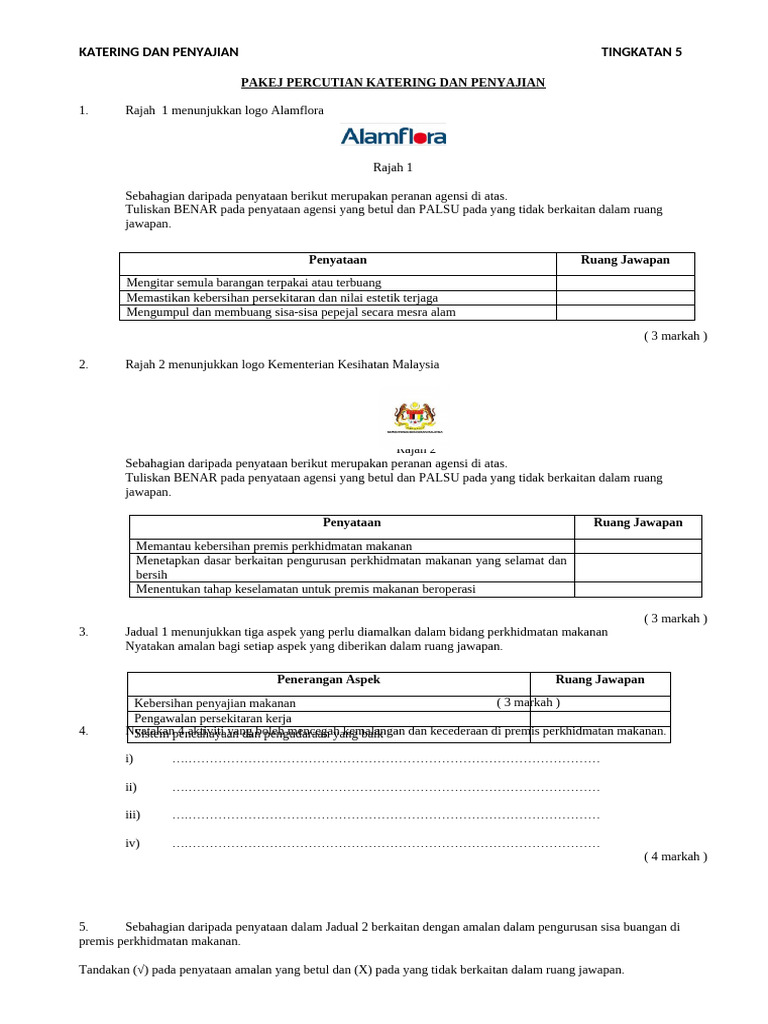 Latih Tubi Katering | PDF