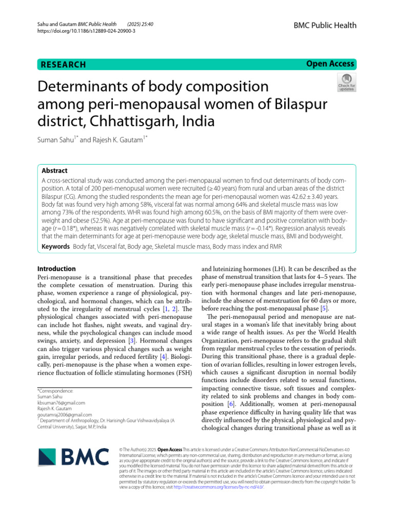 Determinants of body composition | PDF | Menstrual Cycle | Menopause