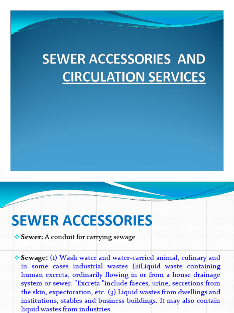 Lect 7-.Sewer Accessories and Circulation Services | PDF | Septic Tank | Sewage Treatment
