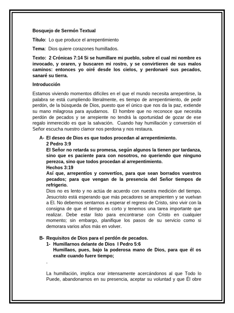 Bosquejo Textual Jose Jurado | PDF | Oración | Pecado