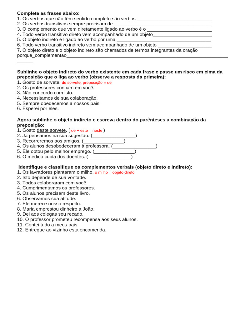 Luis Gustavo Vebber Aguirre - Atividades 7 Objetos Diretos e Indiretos ...