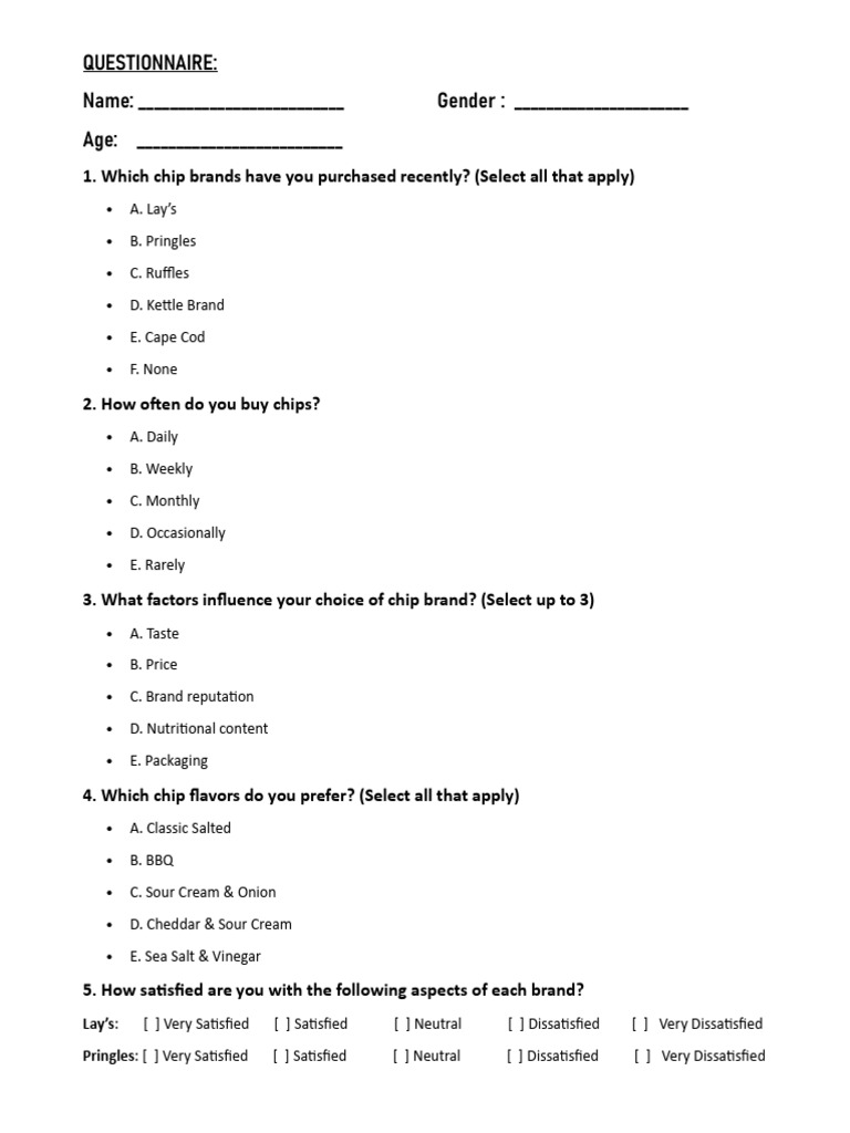 Questionnaire 2024 | PDF