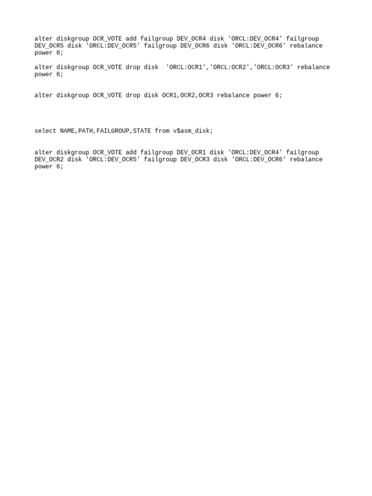 Add Drop Disks in Normal Redundancy Diskgroup | PDF Add Drop Disks in Normal Redundancy Diskgroup | PDF