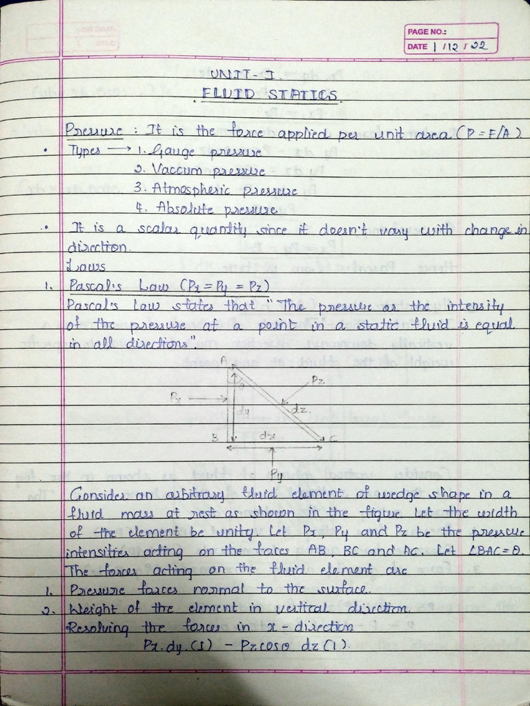 Fluid Mechanics Notes | PDF