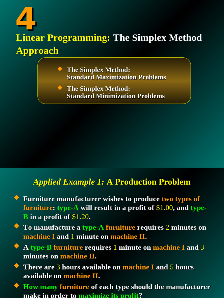 Chapter 4 Linear Programing Simplex Copy Pdf Linear Programming