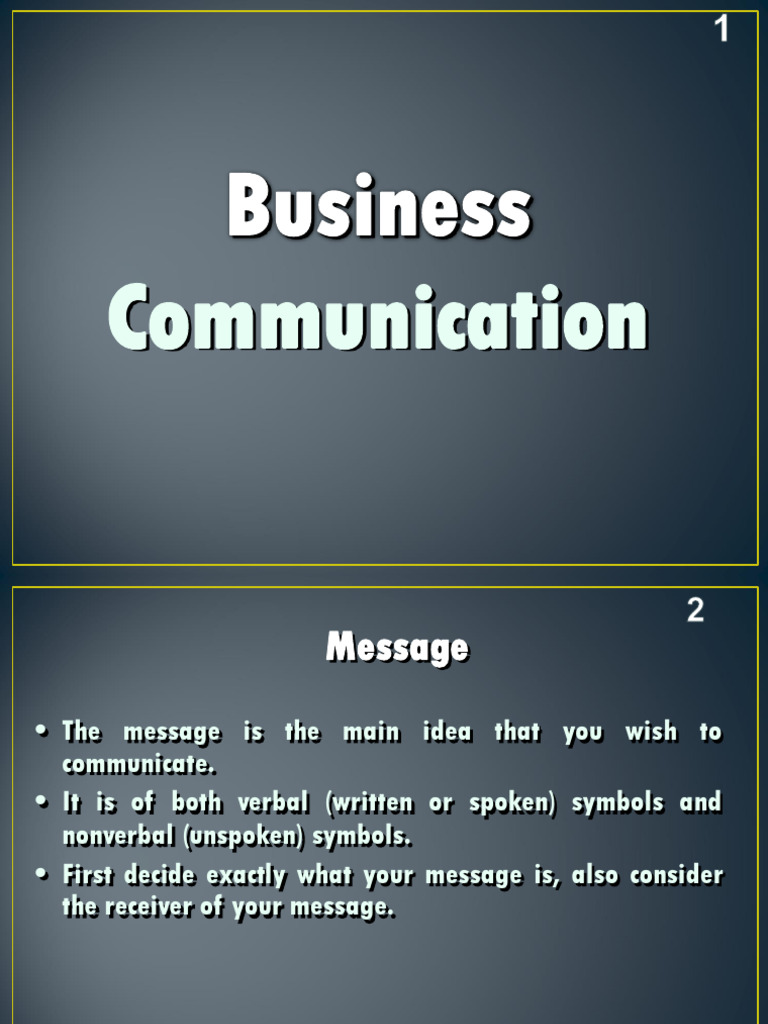 Lecture 04-Business Communication | PDF | Communication | Nonverbal Communication