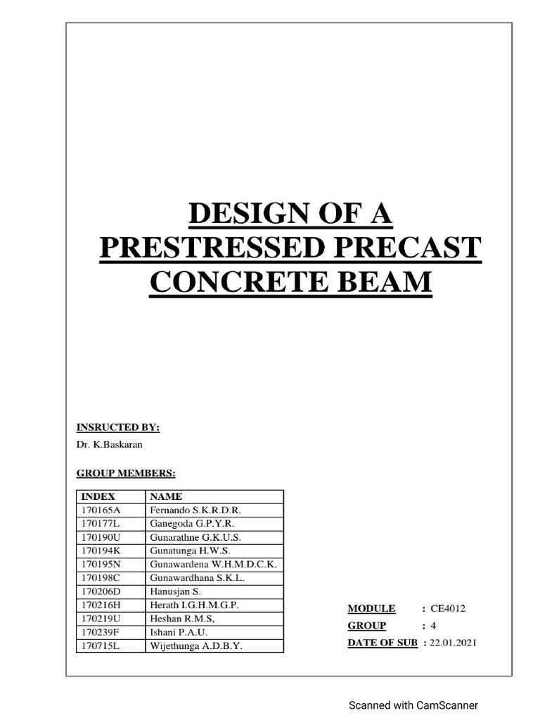 Group4 - Prestressed Concrete Design | PDF