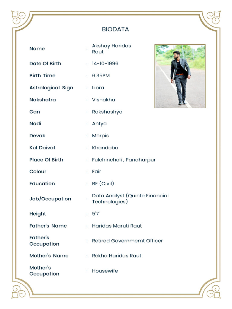 Akshay Haridas Raut-Biodata | PDF