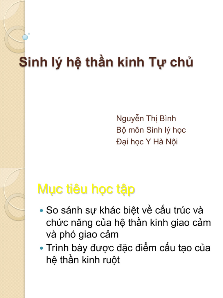 LEC34 Sinh lý thần kinh tự chủ | PDF