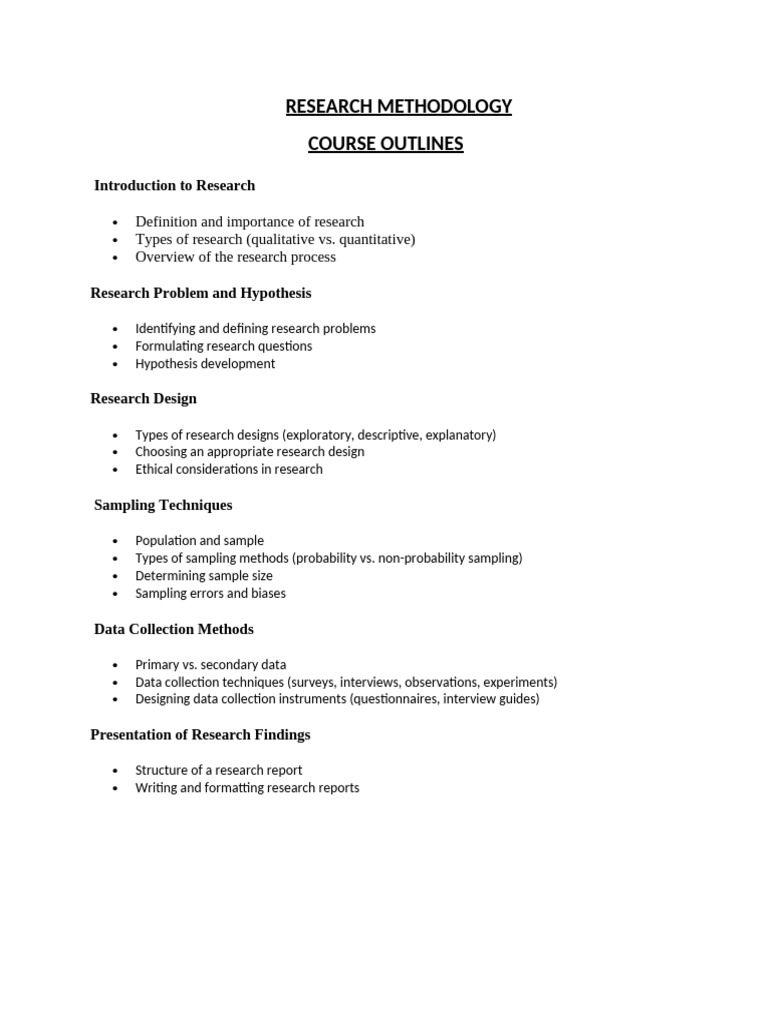 Research Methodology | PDF | Methodology | Sampling (Statistics)