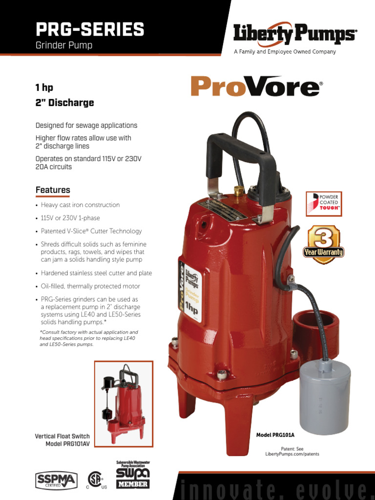 Liberty Pump PRG-Series | PDF | Pump | Cast Iron