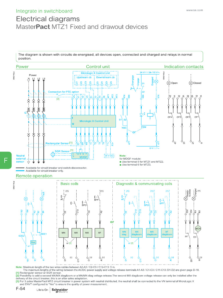 Electrical Diagrams Masterpact MTZ1 en | PDF