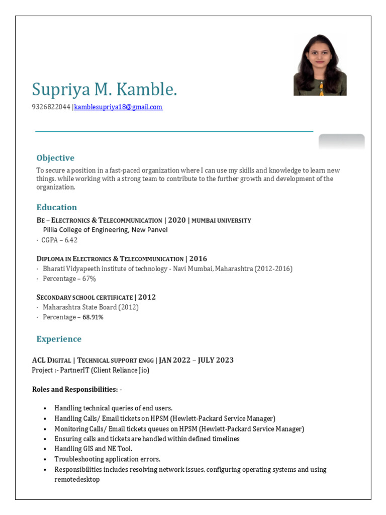 Supriya's Resume | PDF