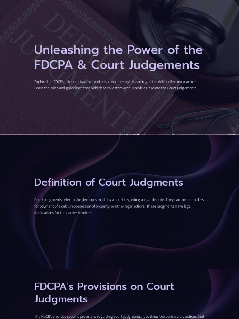 FDCPA Insights on Court Judgments | PDF | Judgment (Law) | Lawsuit