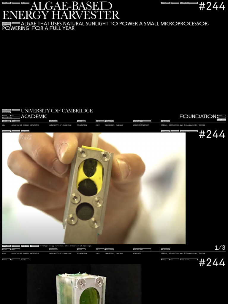 244-Algae Based Energy Harvester | PDF | Energy Development | Lithium ...