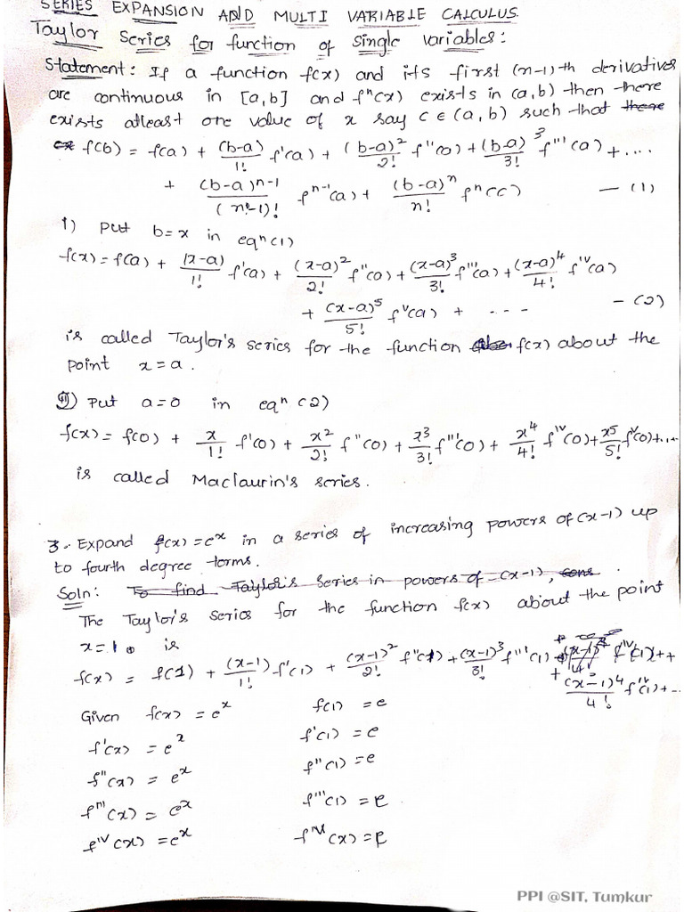 Math unit 2 part1 Series exp. | PDF