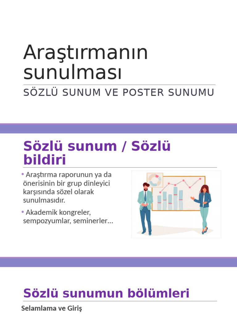 Araştırmanın sunulması - sözlü sunum ve poster sunumu (1) | PDF