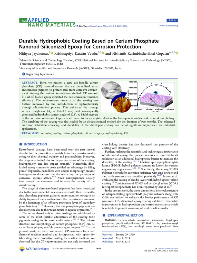 Coating Based On Cerium Phosphate 2019 | PDF | Epoxy | Corrosion