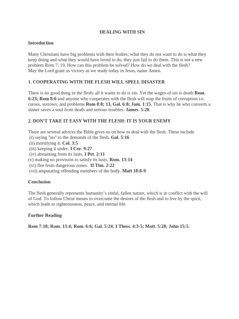Dealing With Sin | PDF