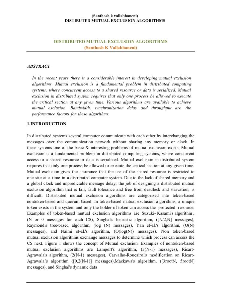 Distributed Mutual Xclusion Algorithms | PDF | Distributed Computing | Concurrency (Computer ...