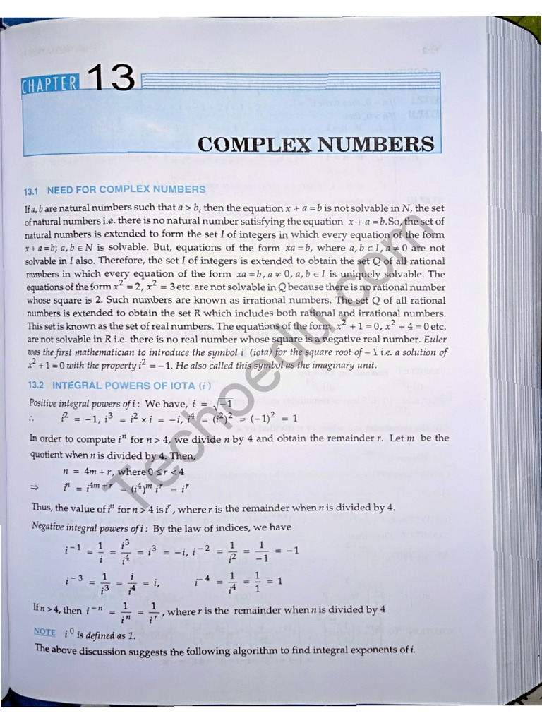 Chapter 13 Complex Numbers (RD Sharma) PDF | PDF