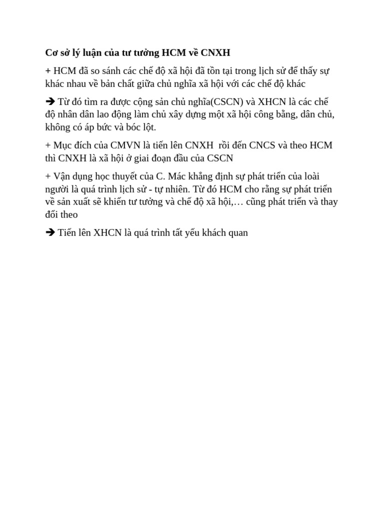 Cơ Sở Lý Luận Của Tư Tưởng HCM Về CNXH | PDF