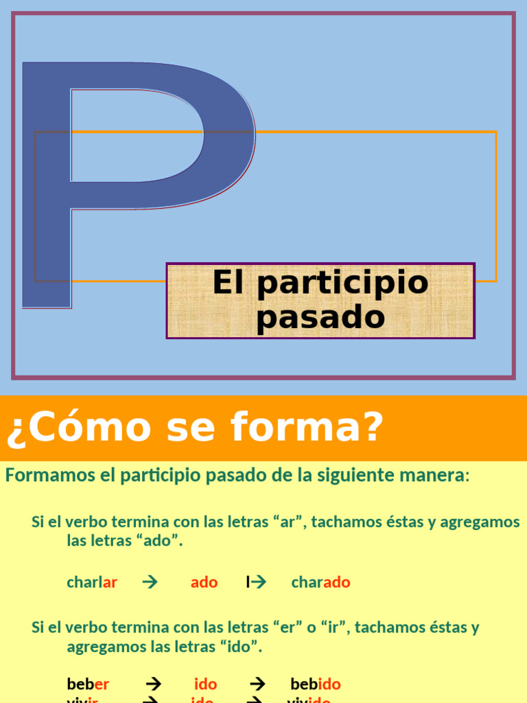 El_participio(1) | PDF | Verbo | Lingüística